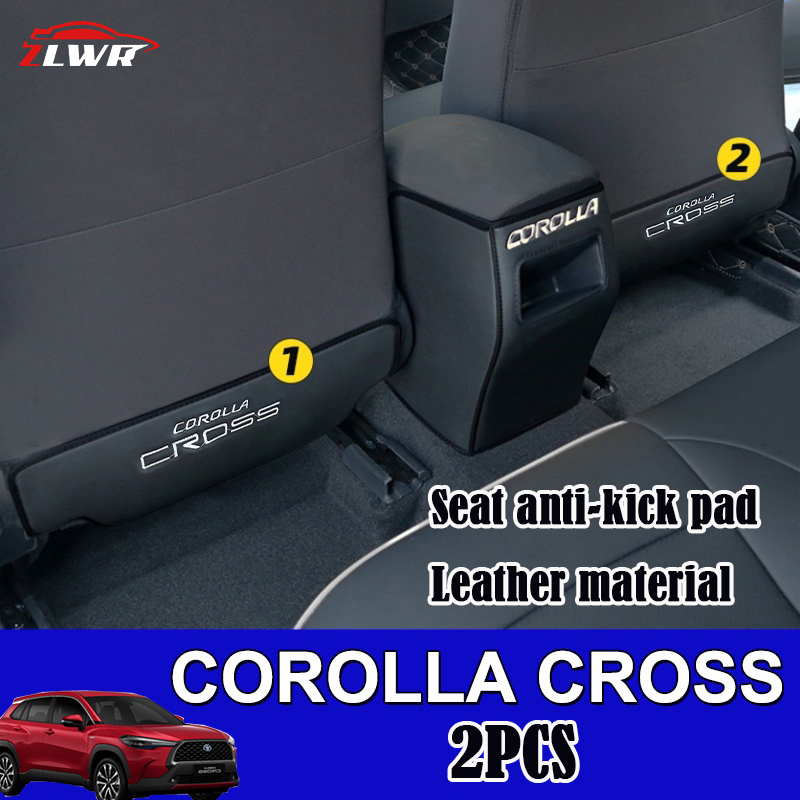 ZLWR Toyota Corolla CROSS Rear Seat Kick Mats Premium Genuine Leather ...