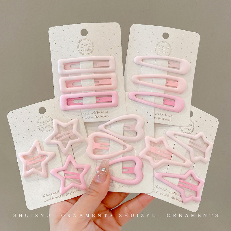 Cute Pink Star Children's Hair Clip Female Side Forehead Broken Hair ...