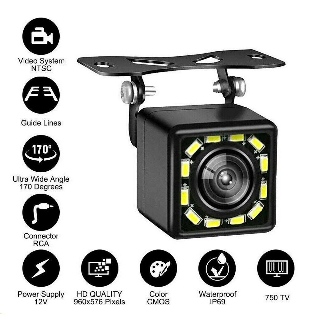 1Set，12LED Car Rear View Backup Camera Reverse HD Parking Night Vision ...