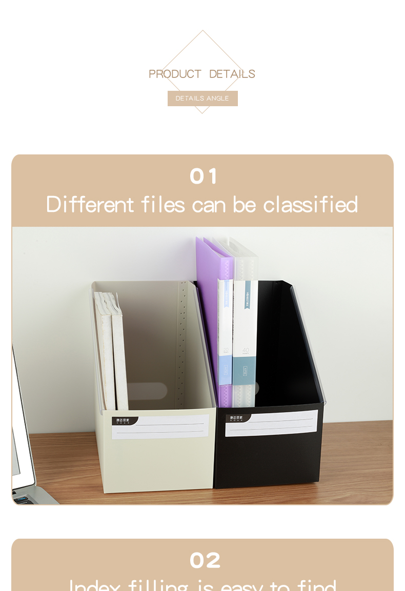 1PC Foldable book storage box student book standing storage box ...