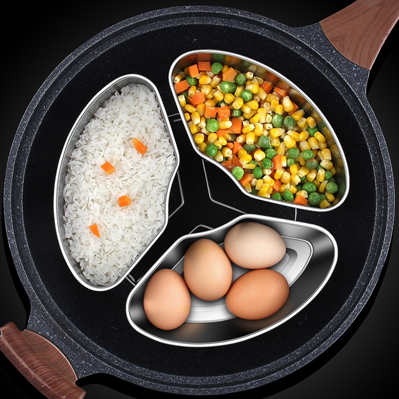 3pcs 304 stainless steel fan-shaped steaming tray rice cooker steaming ...