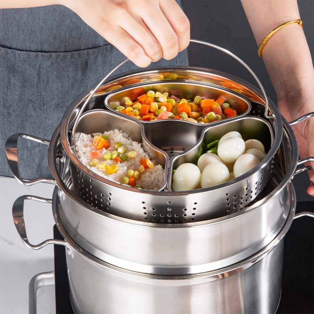 3pcs 304 stainless steel fan-shaped steaming tray rice cooker steaming ...