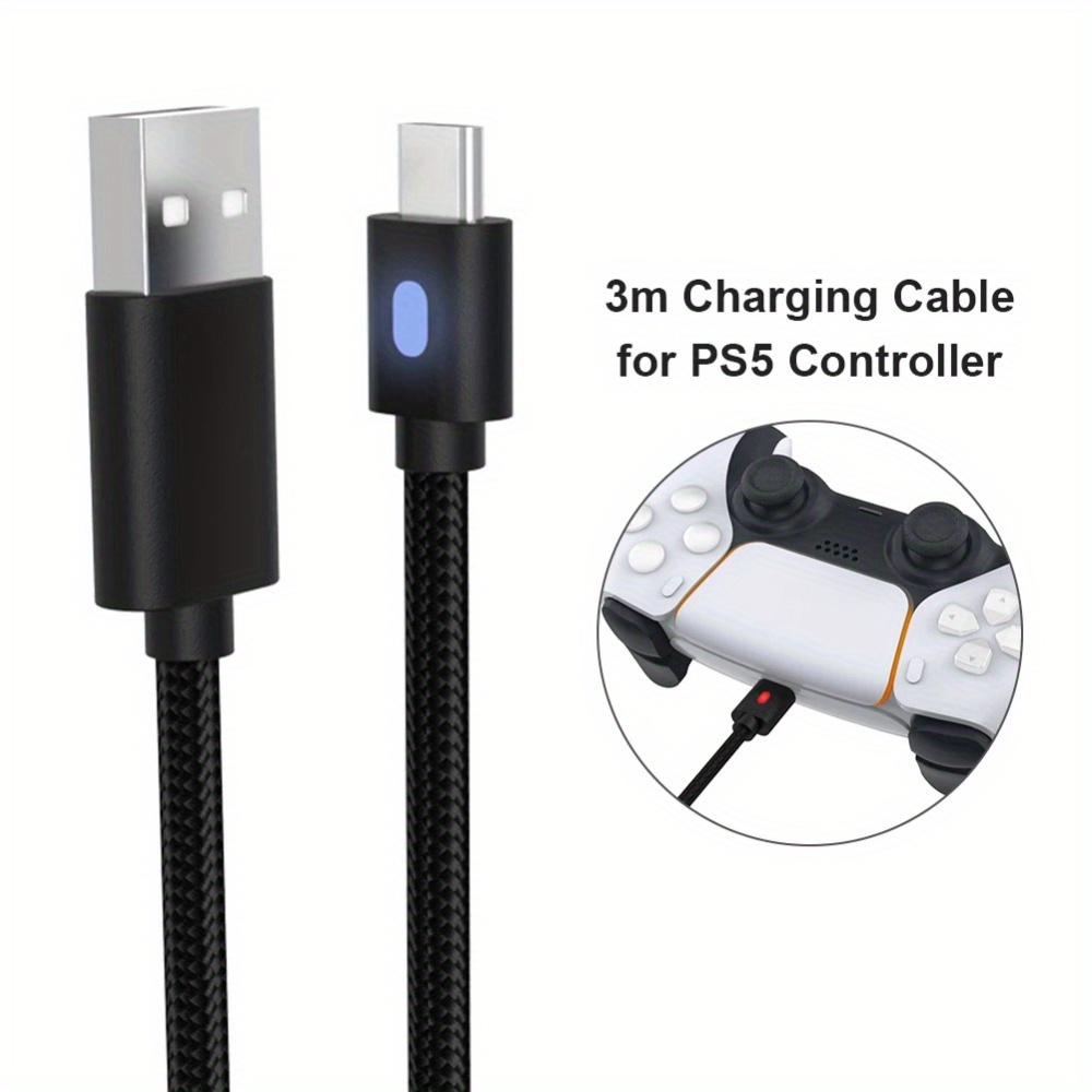 3m Charging Cable for PS5/PS5 Slim/Xbox Series S X/Switch/NS Pro USB C ...