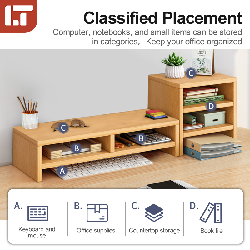 Desk Organizer Rack Monitor Stand Computer Monitor Screen Shelf ...