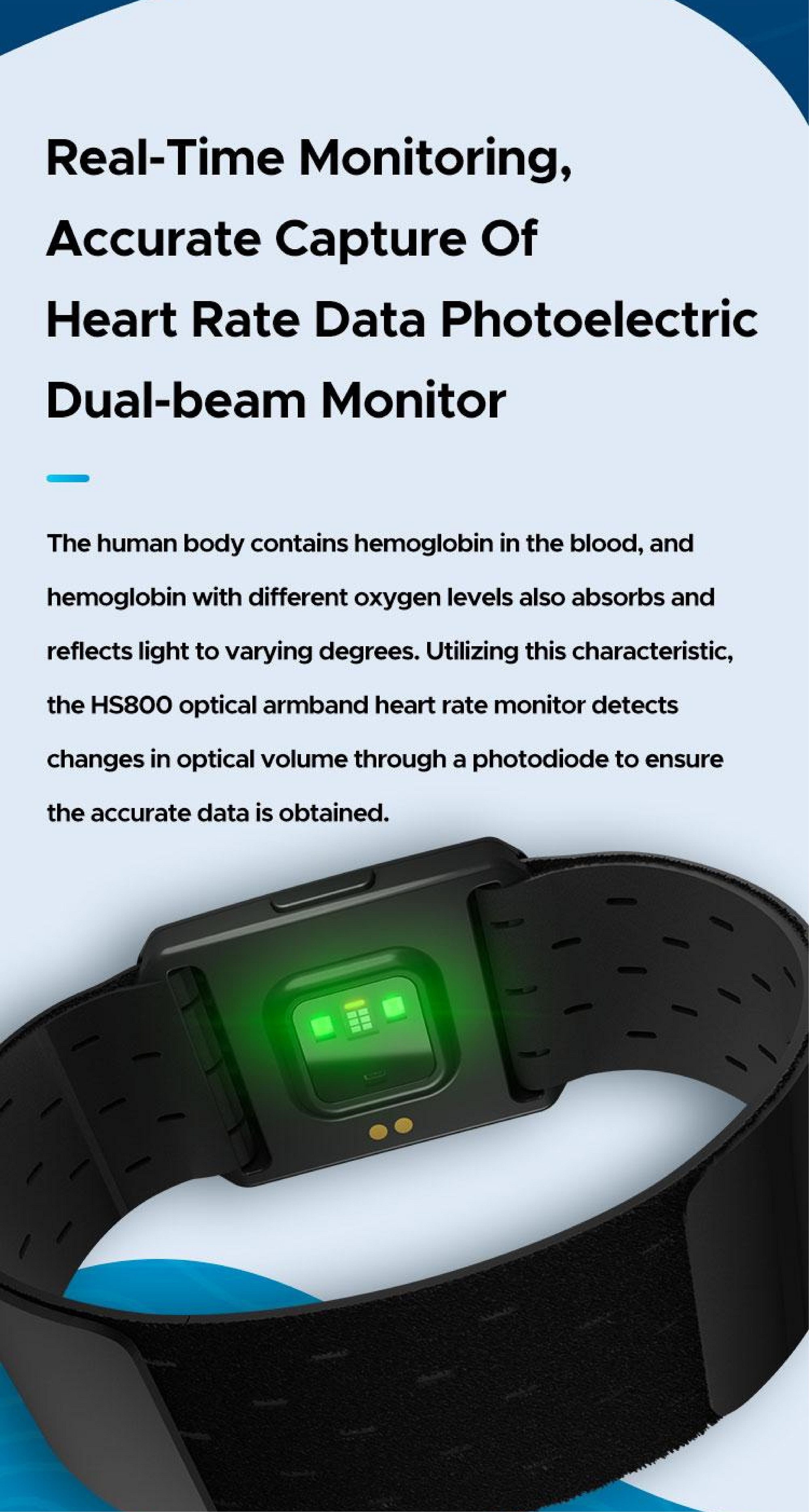 Geoid HS800 ARM Heart Rate Monitor Bluetooth ANT+ IP67 Waterproof ...