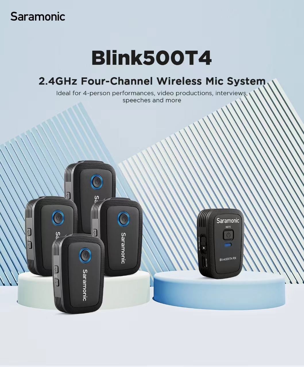 Saramonic Blink500 T4 Wireless Microphone Four-Channel Lapel Microphone ...