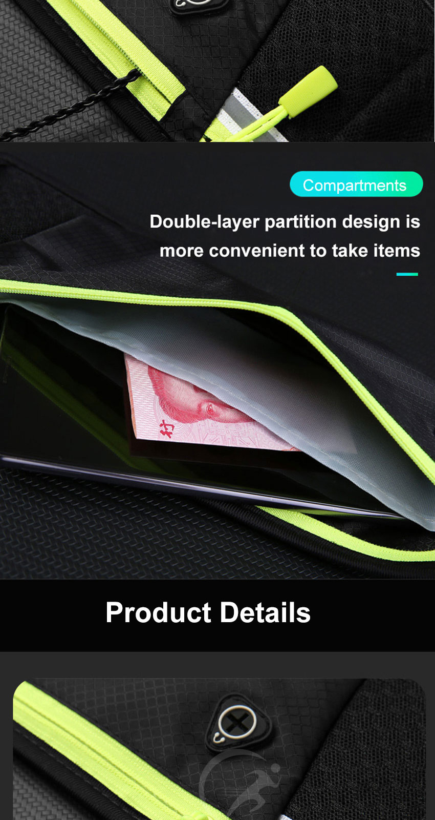 Outtobe Jogging Bag Reflect Light Beg Porch Beg Running Women Sports ...