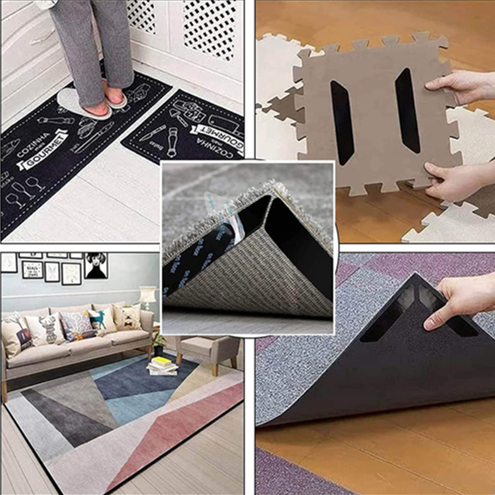 Reusable Non-Slip Carpet Stickers: Washable Rug Adhesives to Prevent ...
