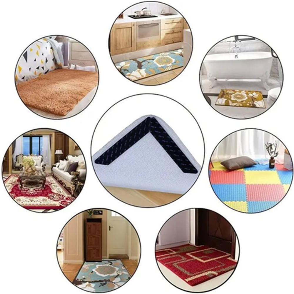 4/8/16/24PCS Reusable Non-Slip Carpet Stickers: Washable Rug Adhesives ...