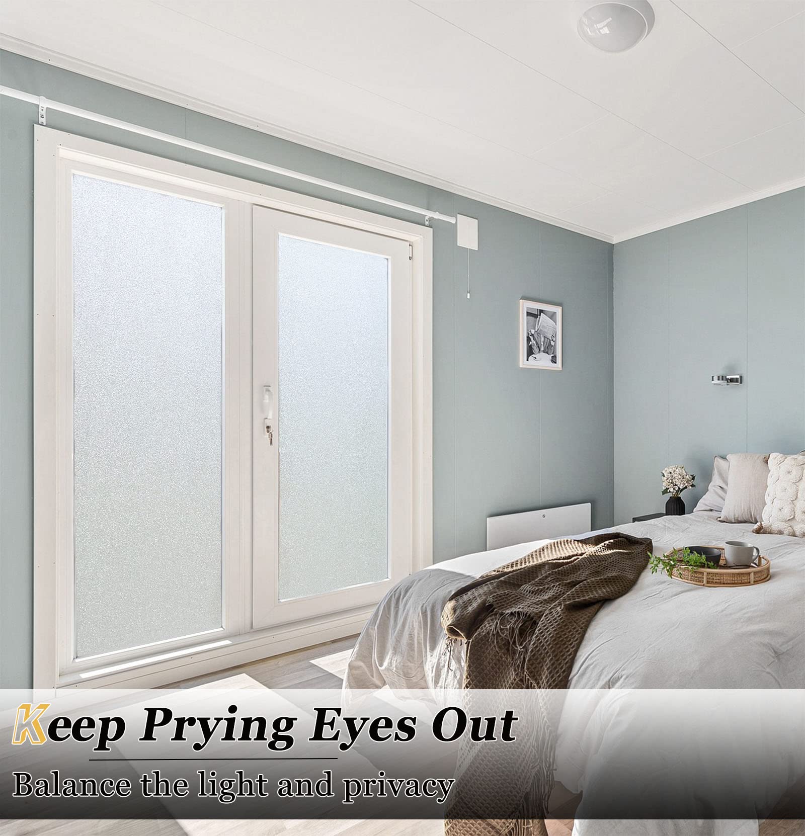 Window Privacy Film-Frosted Glass Window Film for Bathroom,Static Cling Glass Door Privacy Film ...