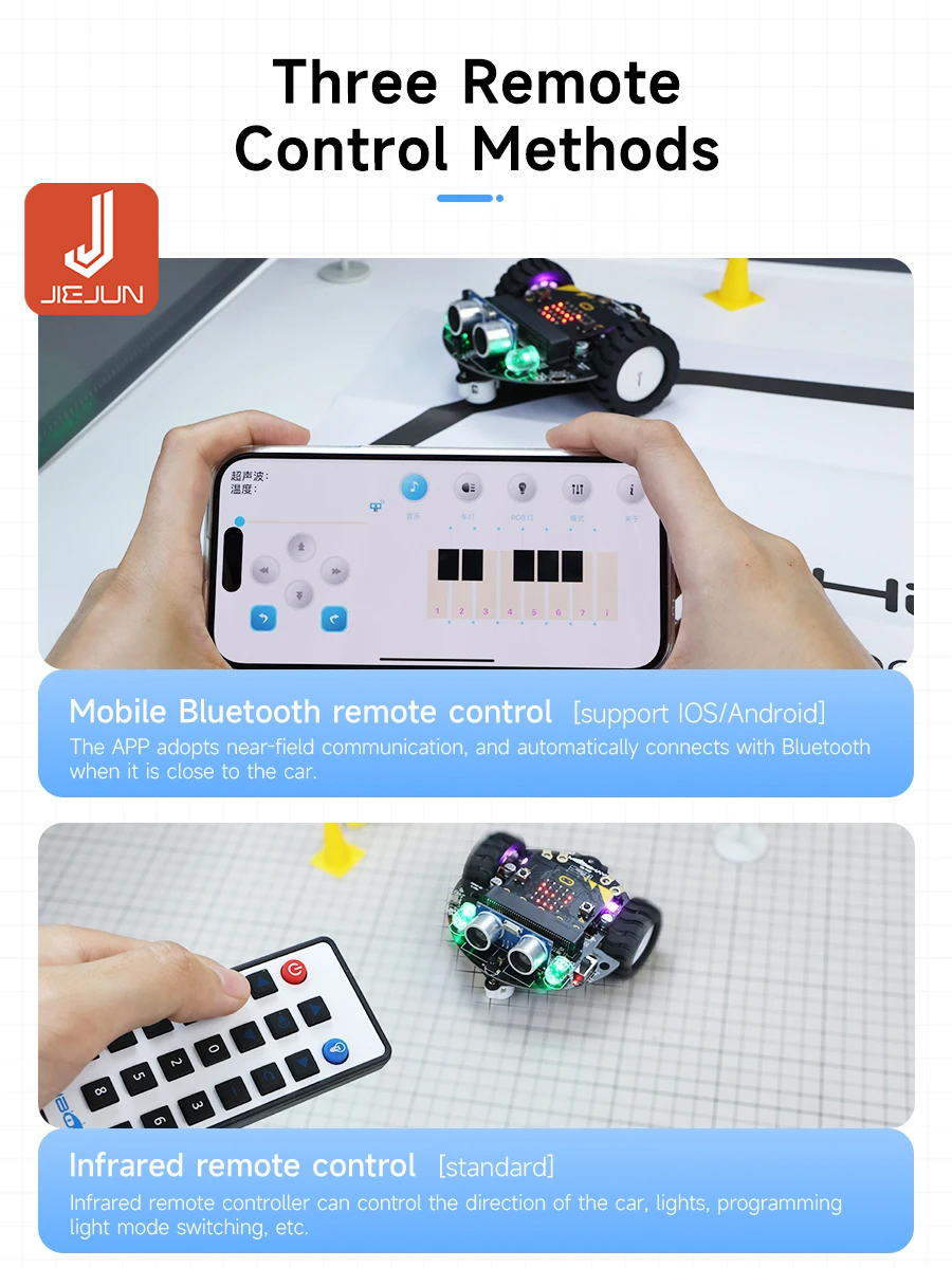 Microbit V2 Mini Smart Robot Car Kit Line-tracking Obstacle Avoidance Support Python Programming ...