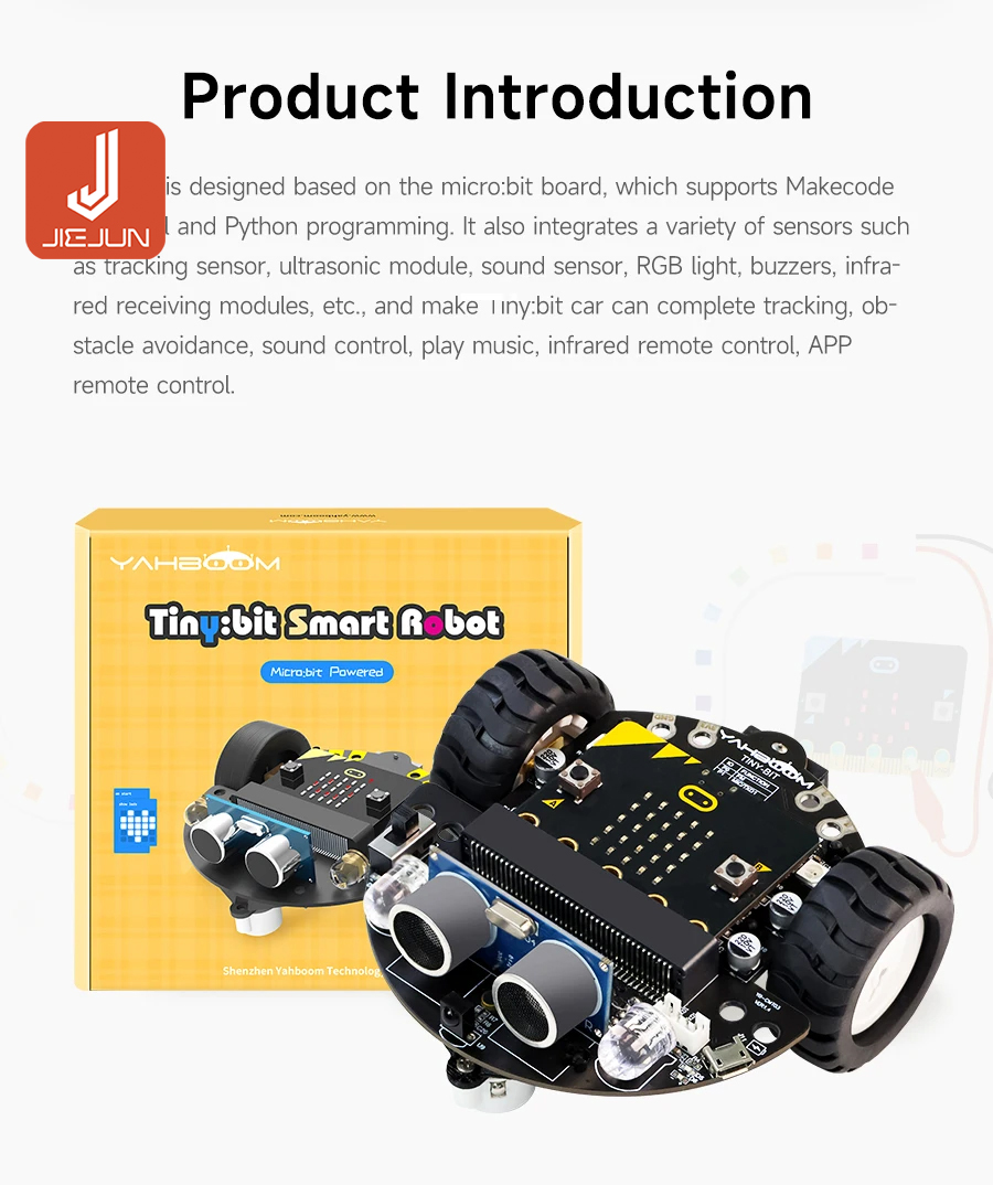 Microbit V2 Mini Smart Robot Car Kit Line-tracking Obstacle Avoidance Support Python Programming ...