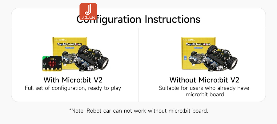 Microbit V2 Mini Smart Robot Car Kit Line-tracking Obstacle Avoidance Support Python Programming ...