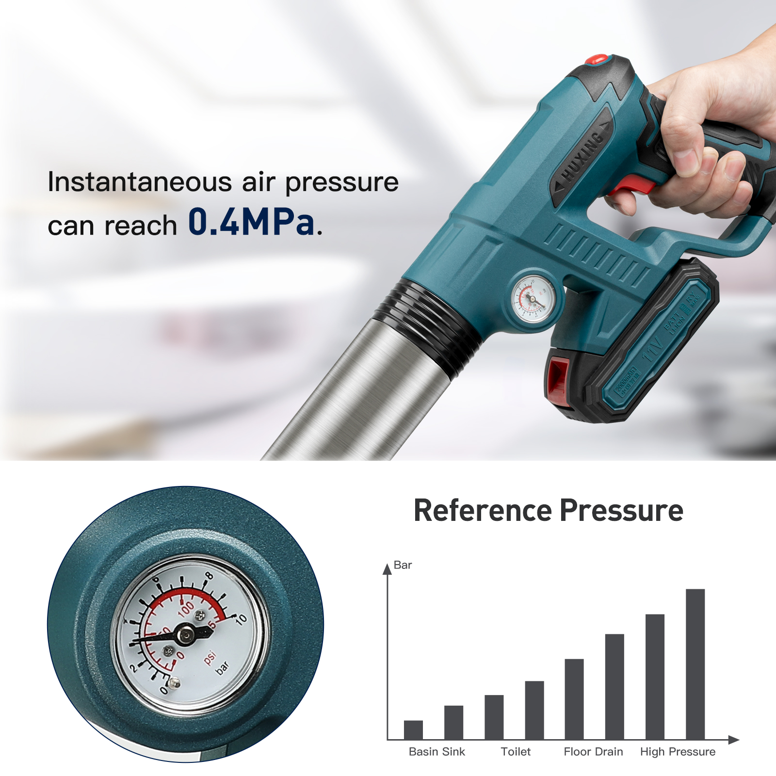 Charging version Heavy Duty Drain Clog Blaster, Aiment Unclog Powerful ...