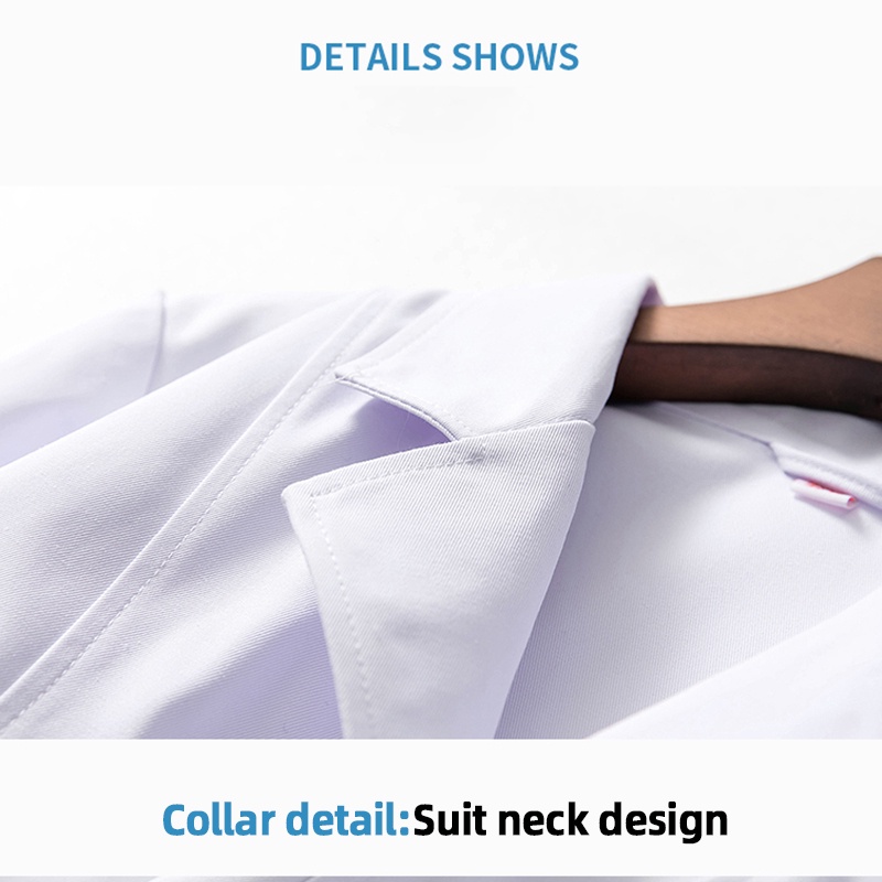 White Lab Coat Doctor Students Baju Scrub Medical Baju Nurse Doktor ...