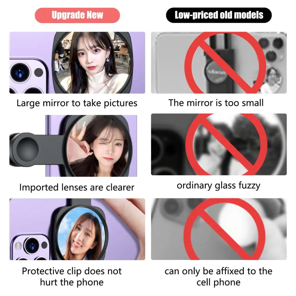 Smartphone Camera Mirror Reflection Clip Kit Selfie Artifact Reflection ...