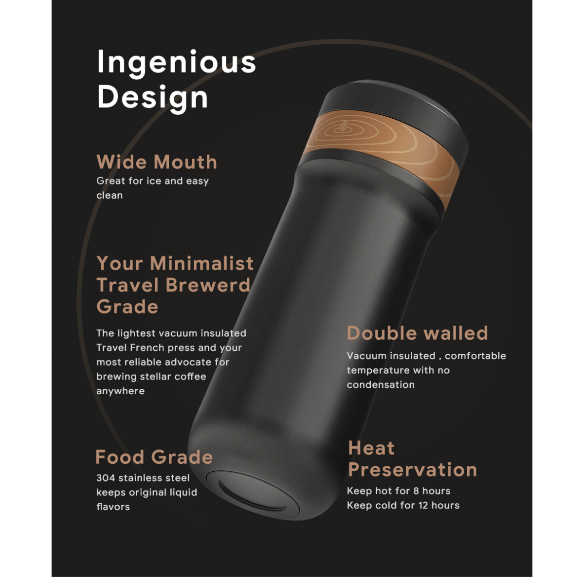 【i Cafilas】[FK11] Portable French Press Coffee Maker With Unique Filter ...