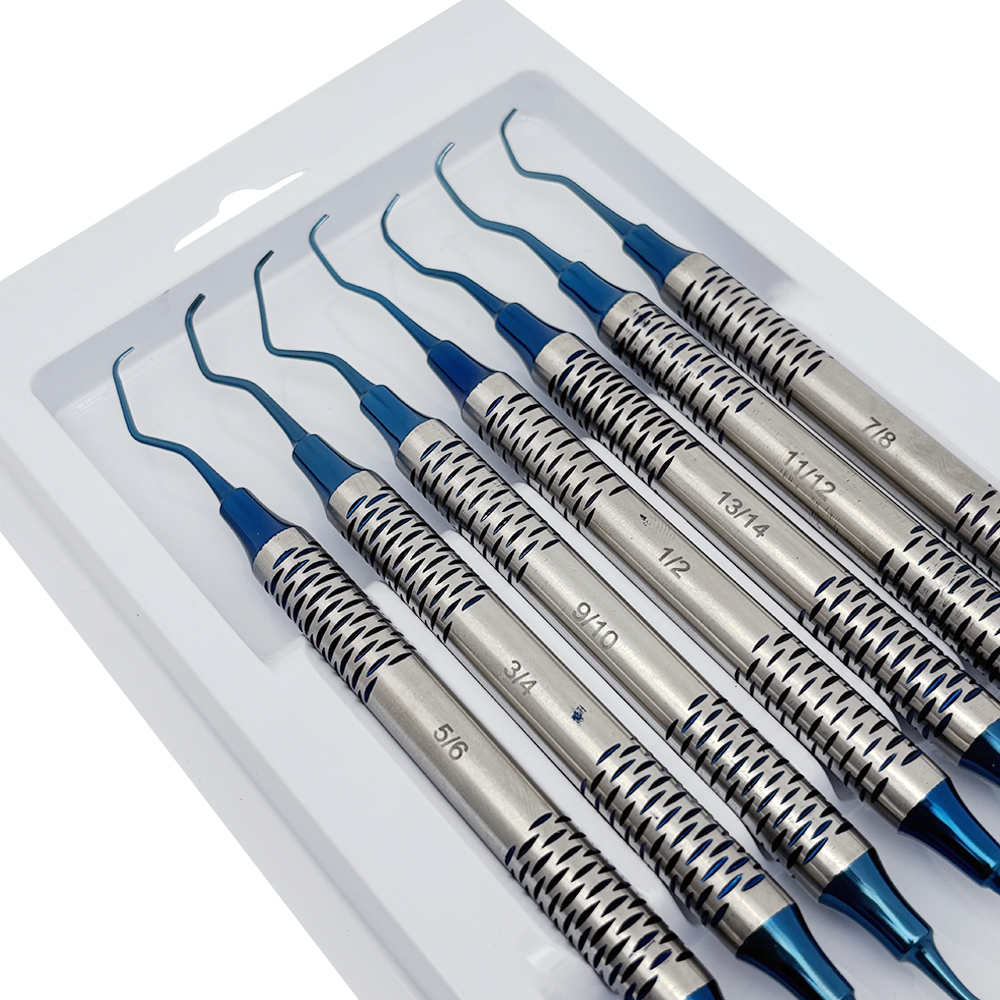 7 Pcs Dental Teeth Scaler Cleaning Periodontal Gracey Curette Curettes ...