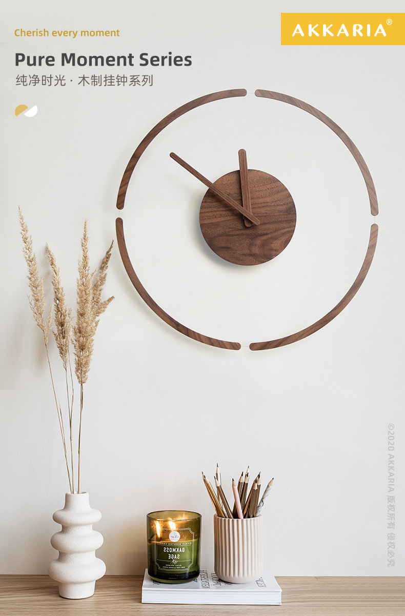 jam dinding Modern Wall Clock Silent Non-Ticking nordic Clocks 12 inch ...