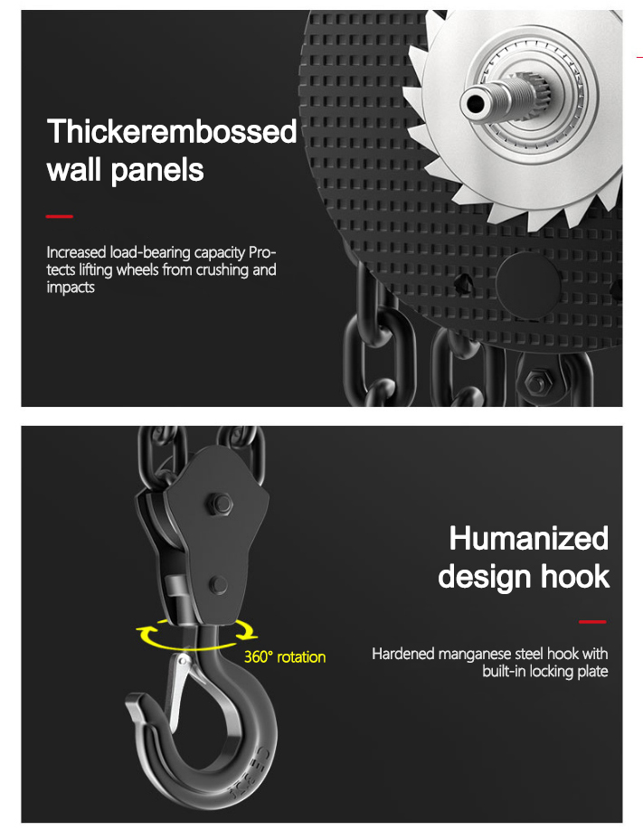 Hand Chain Hoist | 3 Ton/6600 lbs Capacity | 3M Lift | 2 Hooks | Hand ...