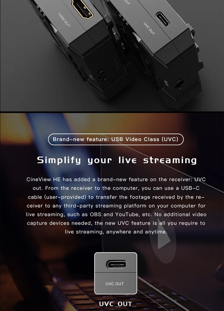 Accsoon CineView HE Video Camera Transmitter Receiver 2.4/5G hz Dual ...