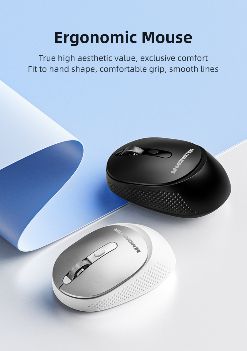 Monster M5 Wireless Mouse Long life Compact Portable Frosted Material ...