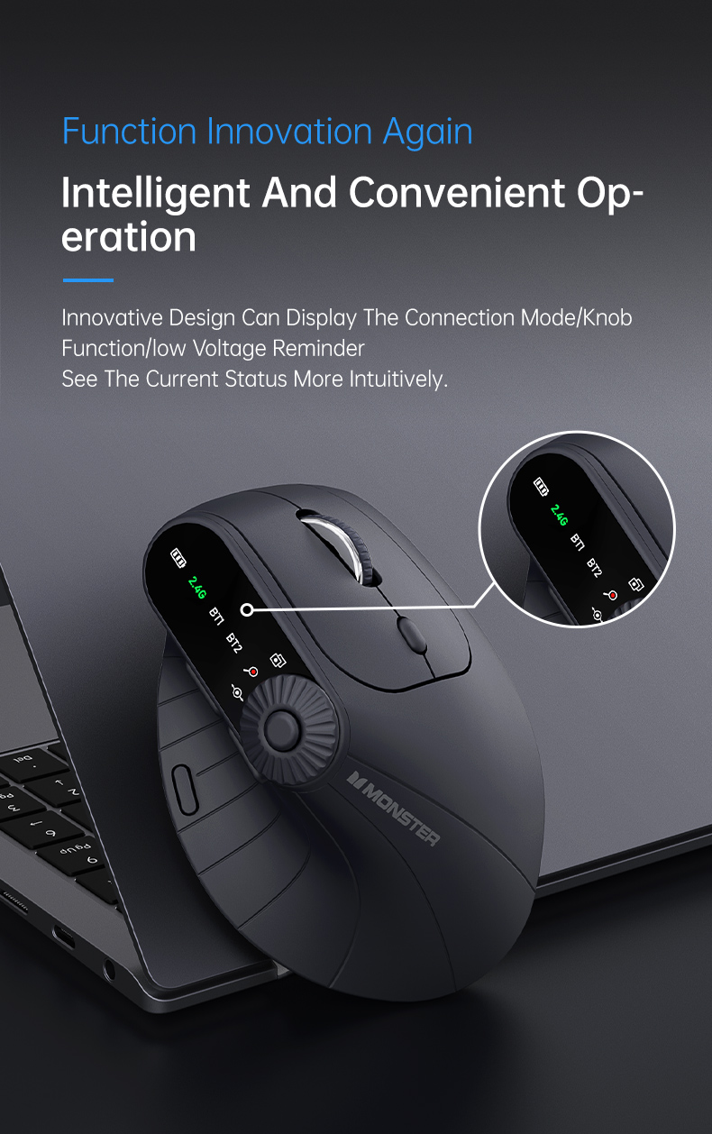 Monster M2 PRO Wireless Mouse 2.4G Bluetooth Compatible Multiple ...