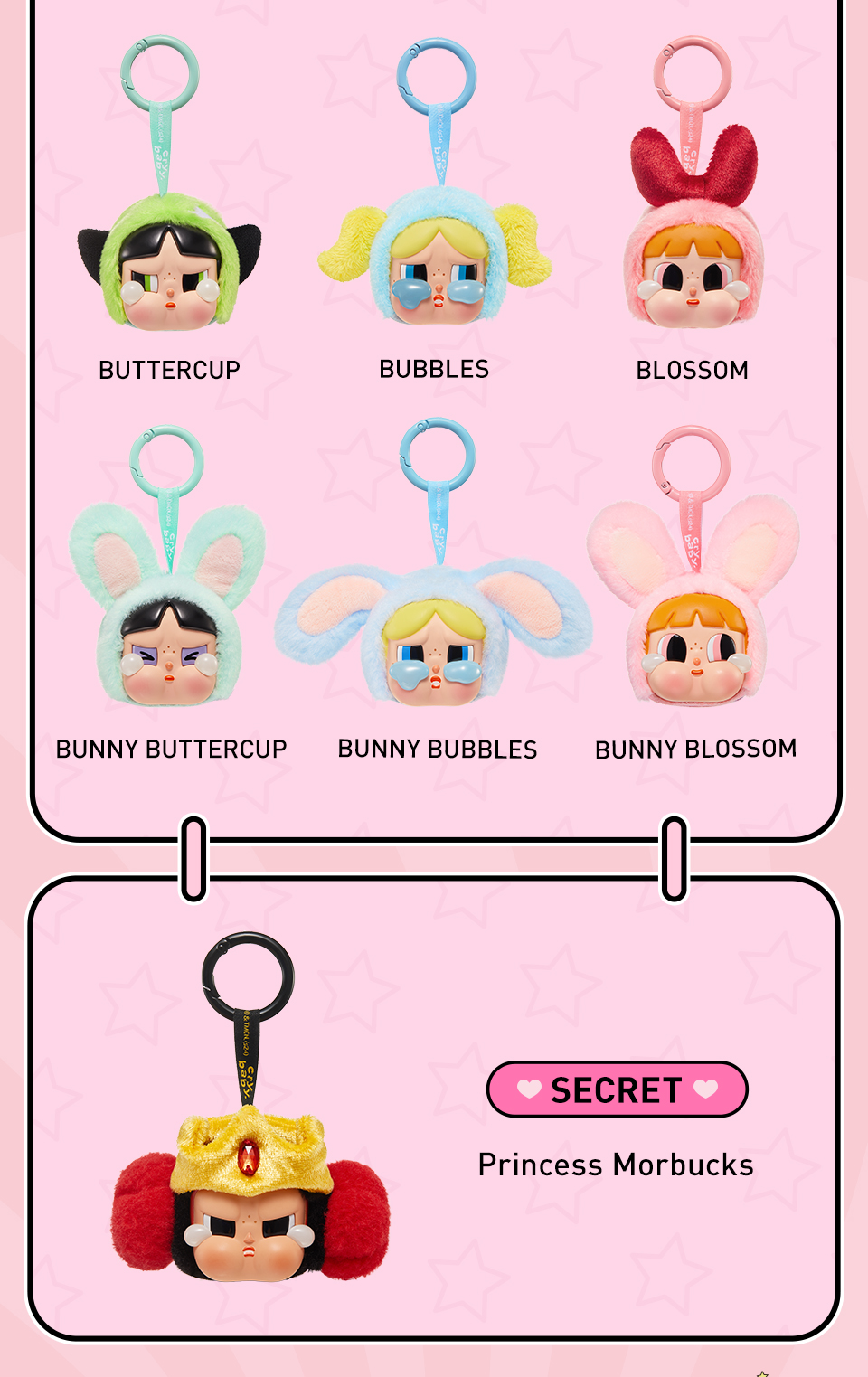 POP MART CRYBABY x Powerpuff Girls Series-Vinyl Face Plush Blind Box ...