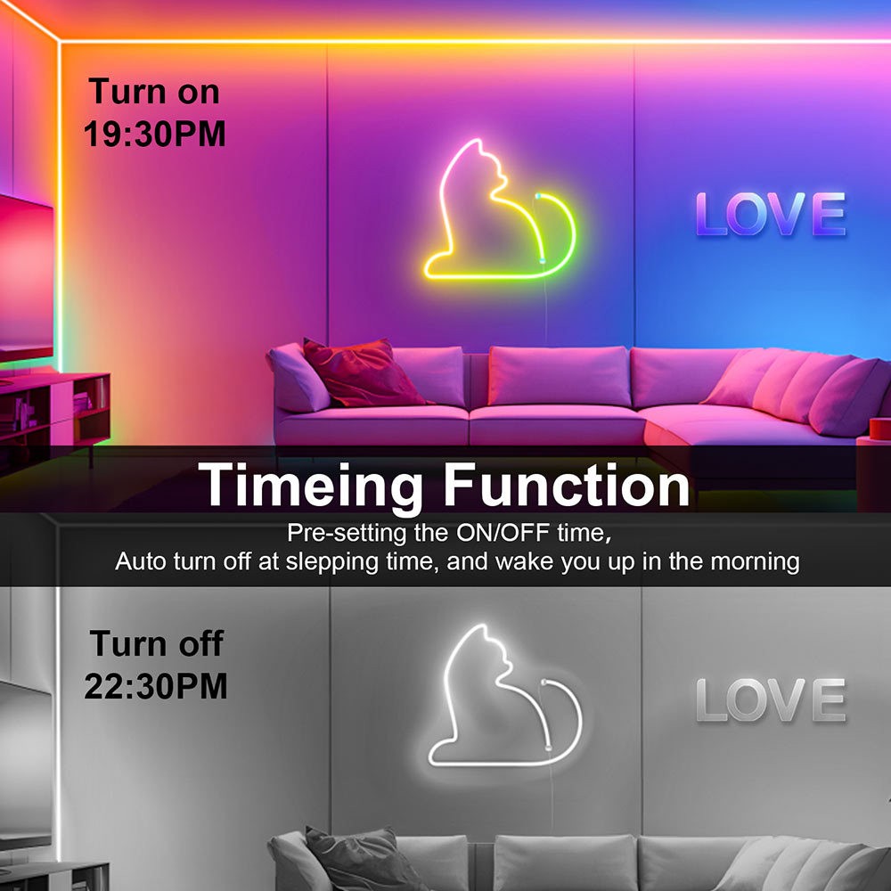 DIY Neon RGB Led Rope Lights Led Strip Lights with Music Sync, Led ...