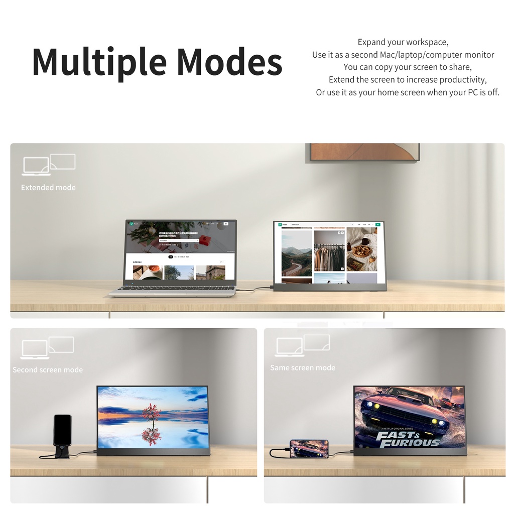 EXPOSE Portable 1080P FHD 60HZ LED Game Monitor 14 Inch | Shopee Malaysia