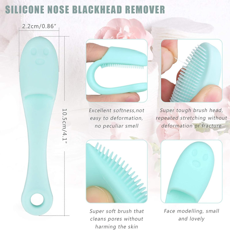 Silicone Nose Brush Facial Pore Cleaner Portable Blackhead Brushes ...