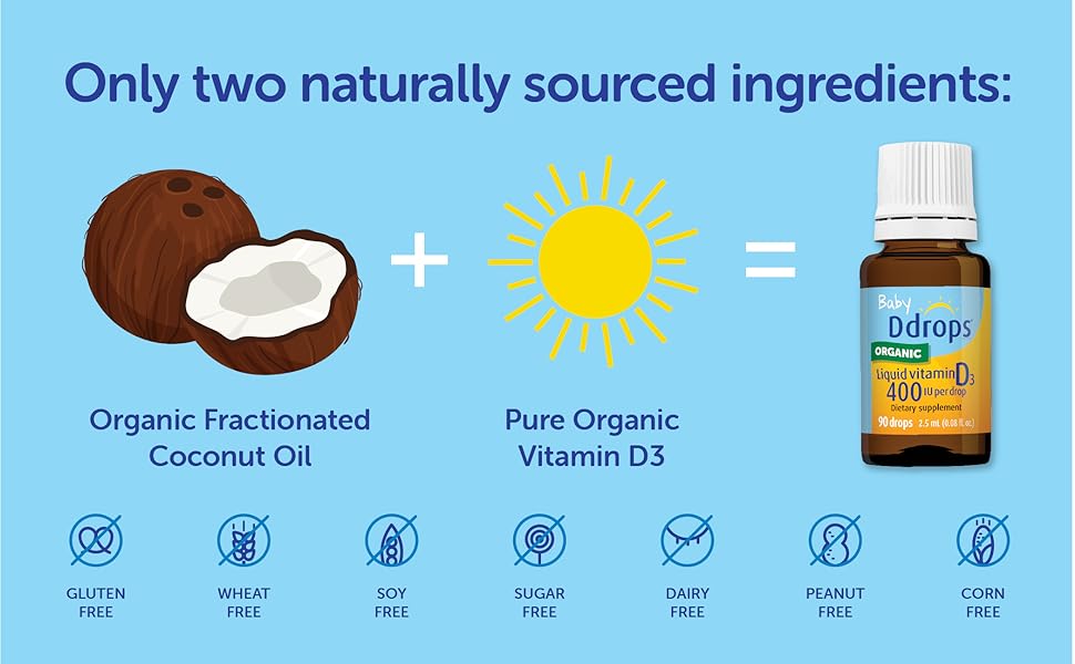 Ddrops Organic Baby 400 IU Daily Liquid Vitamin D3 Supplement (90 Drops/2.5 ml) | Shopee Malaysia