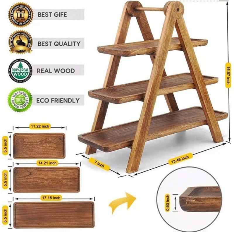 Wooden Pallet Storage Rack Multi-tier Tray Decor Cake Dessert Farmhouse ...