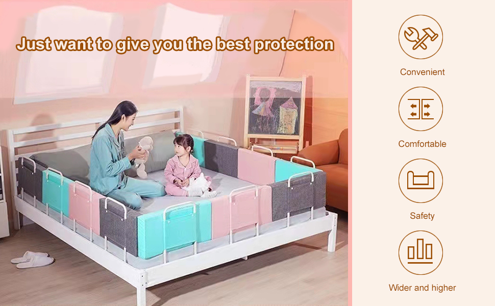 Ready Stock Foldable crib guard rail – child guard rail for crib safety ...