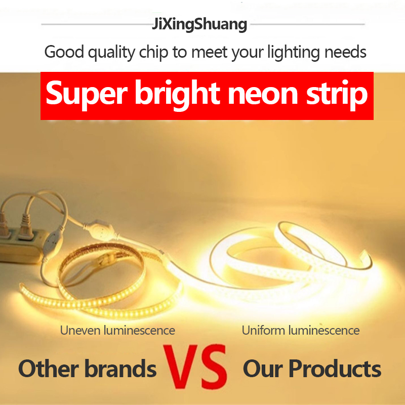 【Free EU Plug】220V LED Neon Light Strip 3M/5M/10M/20M IP65 Waterproof ...