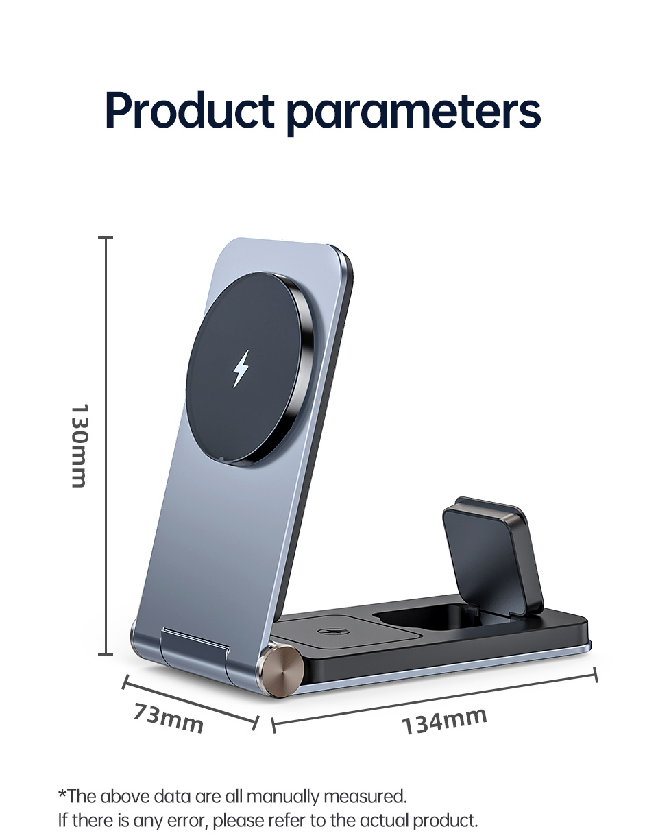 PZOZ 3 in 1 15W Magnetic Qi Wireless Charger for IPhone Charger for ...