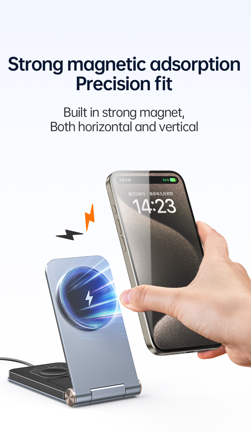 PZOZ 3 in 1 15W Magnetic Qi Wireless Charger for IPhone Charger for ...