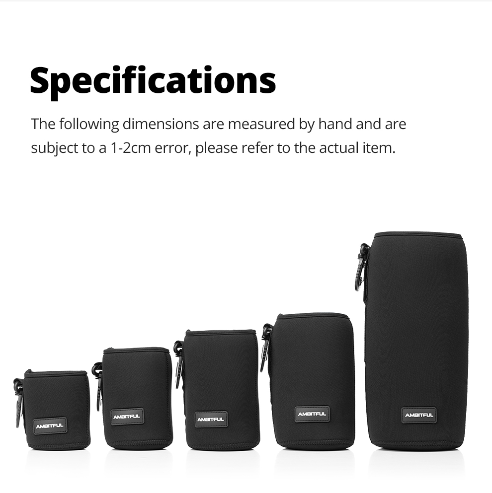 AMBITFUL Camera Lens Storage Bag Waterproof Soft Thicker Camera Lens ...