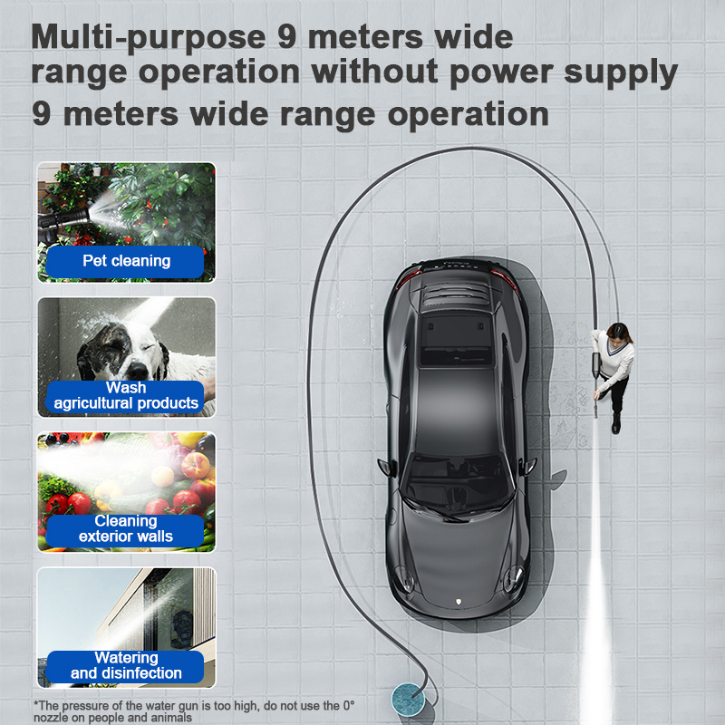 1800W Water Jet Cordless Car Wash Floor Tiles Cleaner Spray Gun Water ...