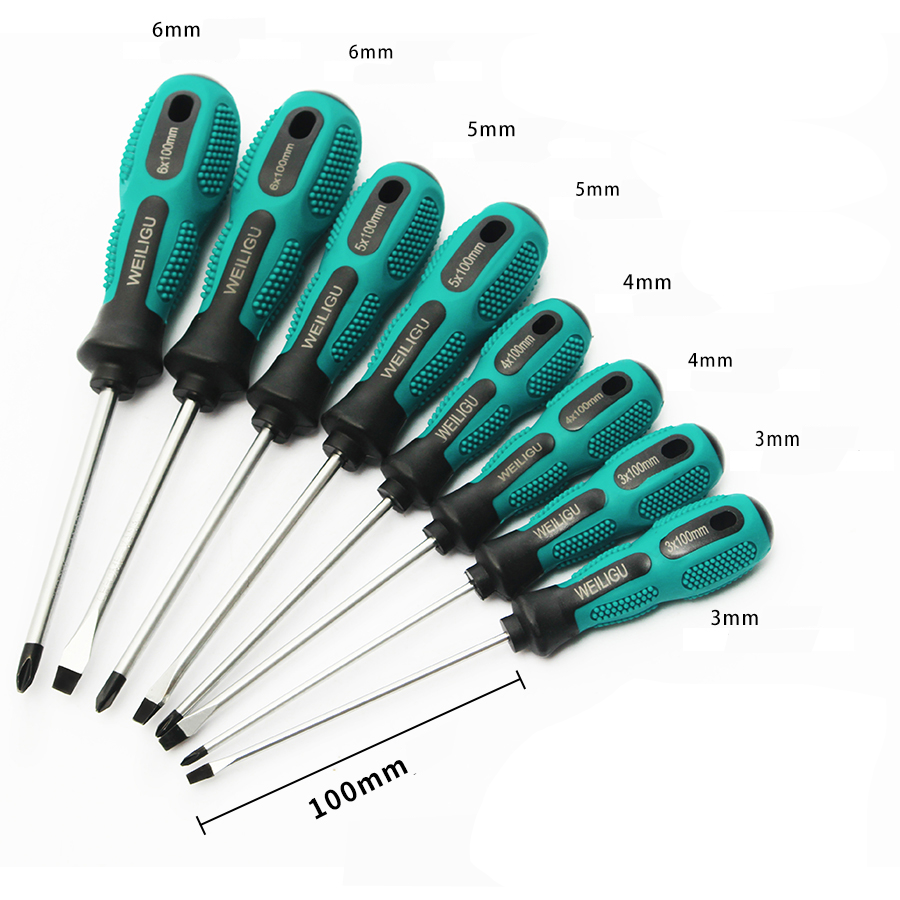 Rubber Handle Phillips Flat Screwdriver Bit With Magnetic 3mm4mm5mm6mm ...