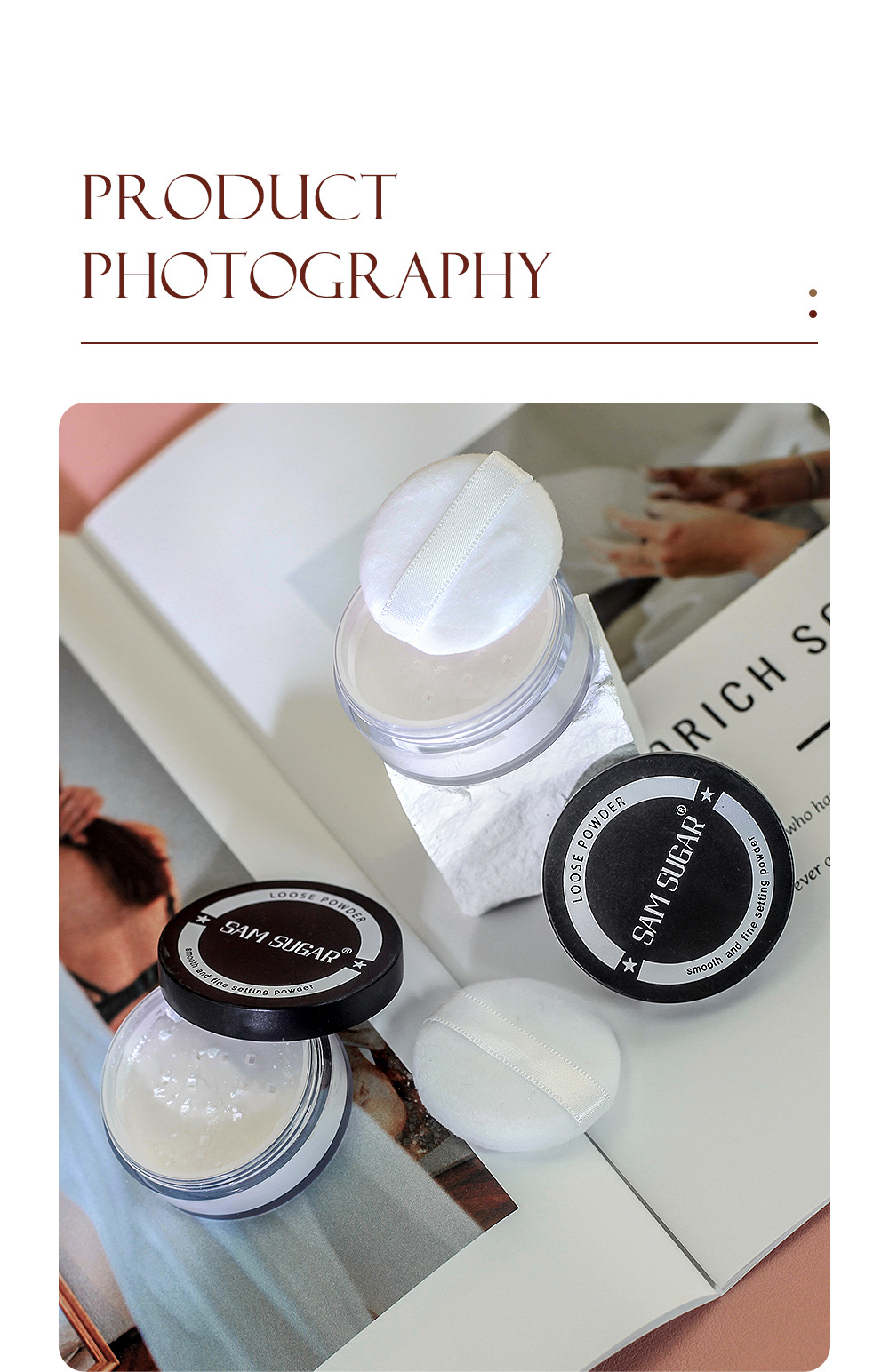 SAM SUGAR Mineral Setting Powder: Long-Lasting, Concealing, Oil-Control ...