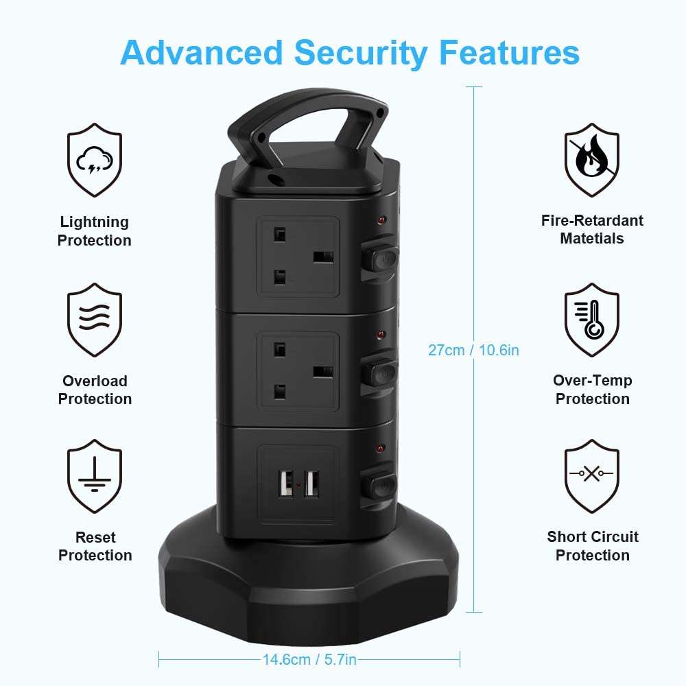 [Bohr]Power Extension Vertical/Tower row Multi Plug Tower Extension ...