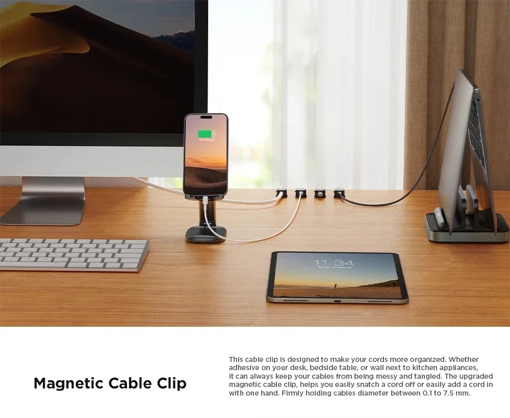 New Magnetic wire clamp adjustable cable holder under the table ...
