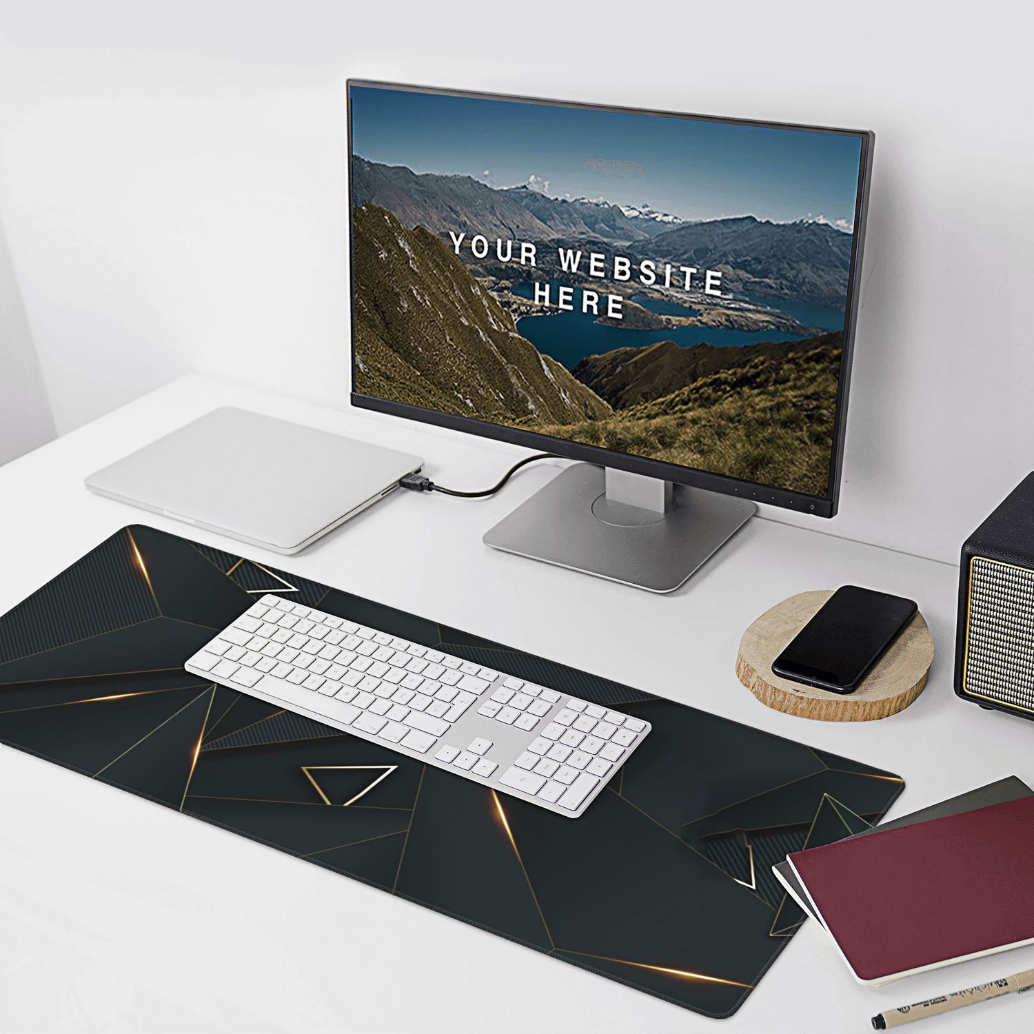 Large Mouse Pad, Office Gaming Table Mat, Non-slip Rubber Base Washable ...