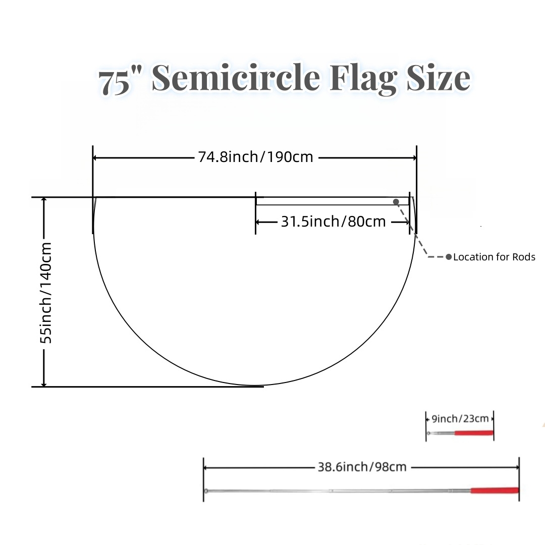 XTopDays|【Flag*2+Metal Rod*2】75inch Paise Dance and Worship Flags Dance ...