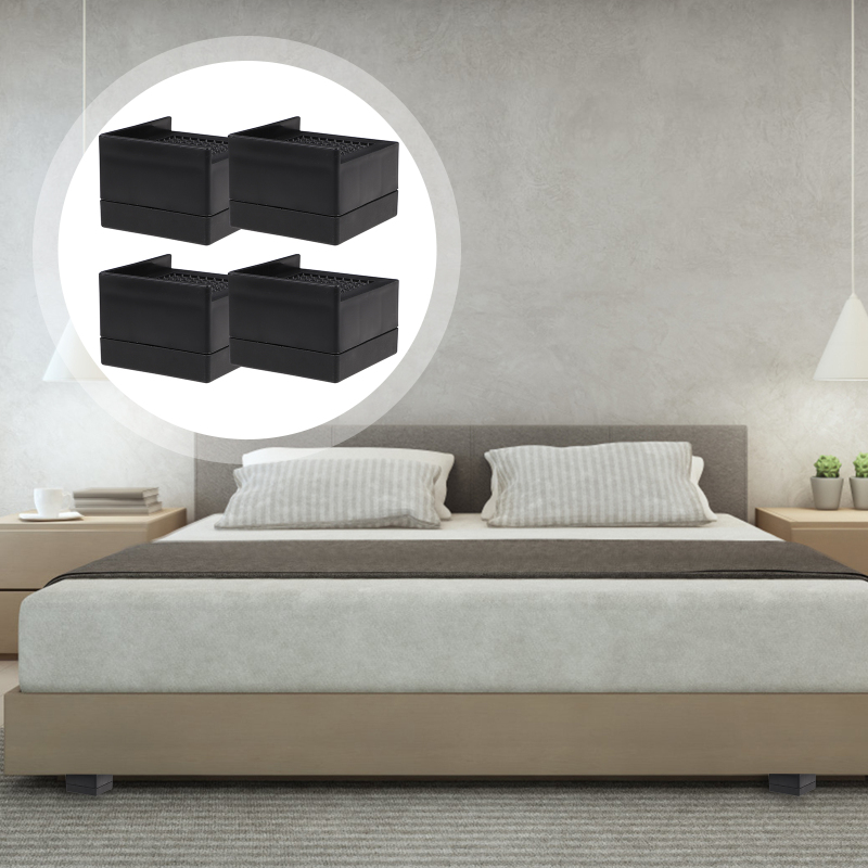 4Pcs Riser Fridge Supports Risers Square Bed Lifters Chair Feet Pad ...