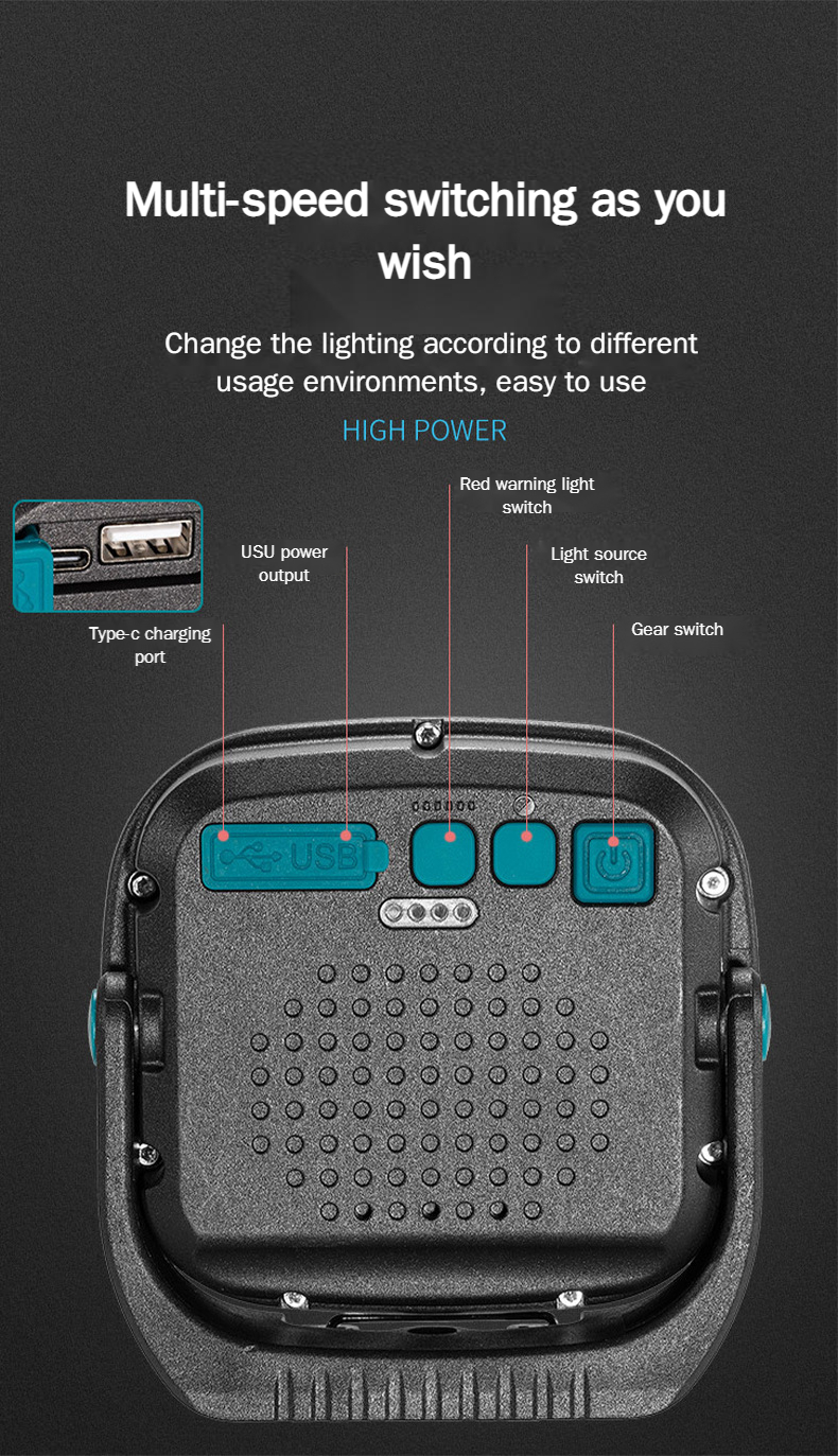 Upgraded multifunctional work light with strong magnetic tape buckle ...