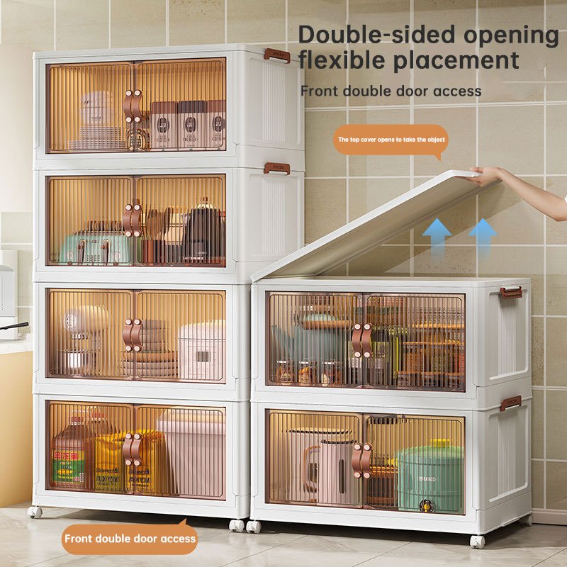 Ligo Foldable Clothing storage cabinet Flip Top Storage Box Plastic ...