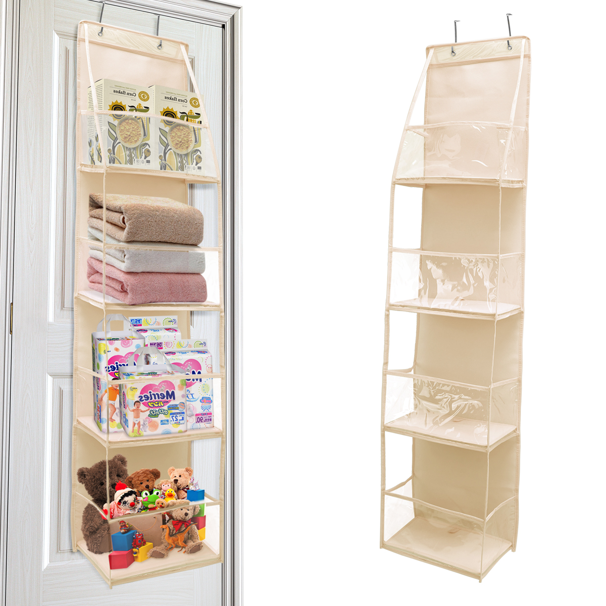 PVC Wall-mounted Hanging Storage Organizer Behind The Door Muti Layer ...