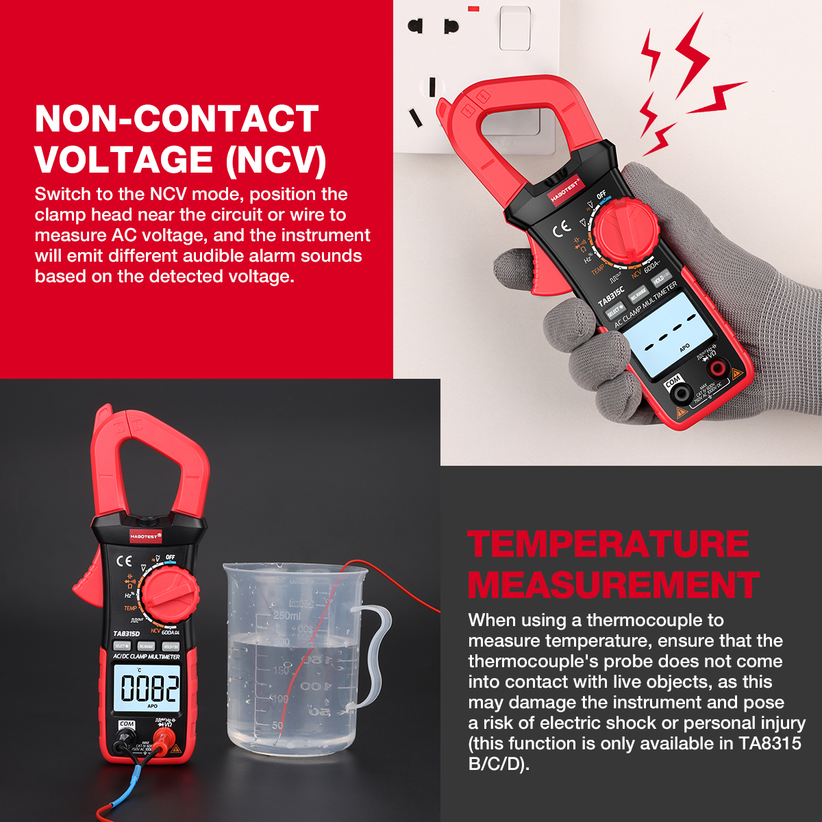 Promotional HABOTEST TA8315 Clamp Multimeter / TA802 Smart Pen Type ...